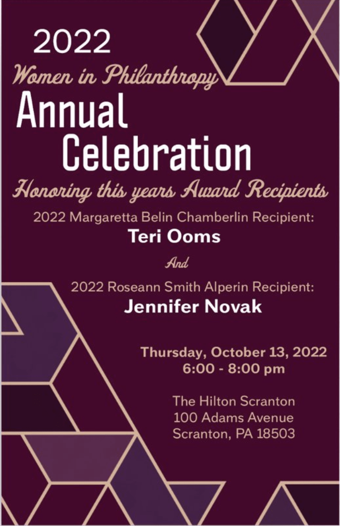 Don't miss Women in Philanthropy's 2022 Annual Celebration! - Scranton ...